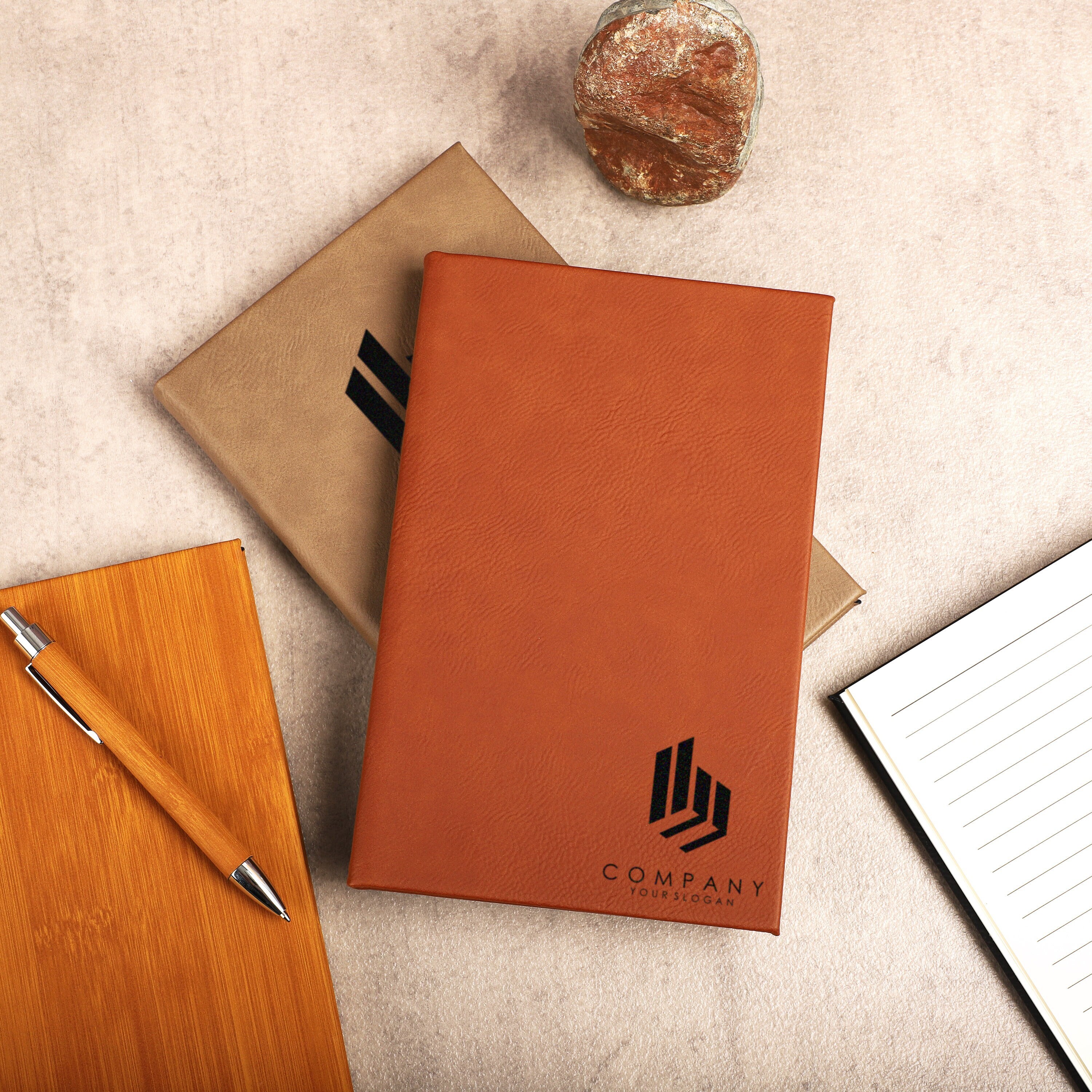 Custom Journal Company Logo, Company Logo Engraved Journal, Vegan ...