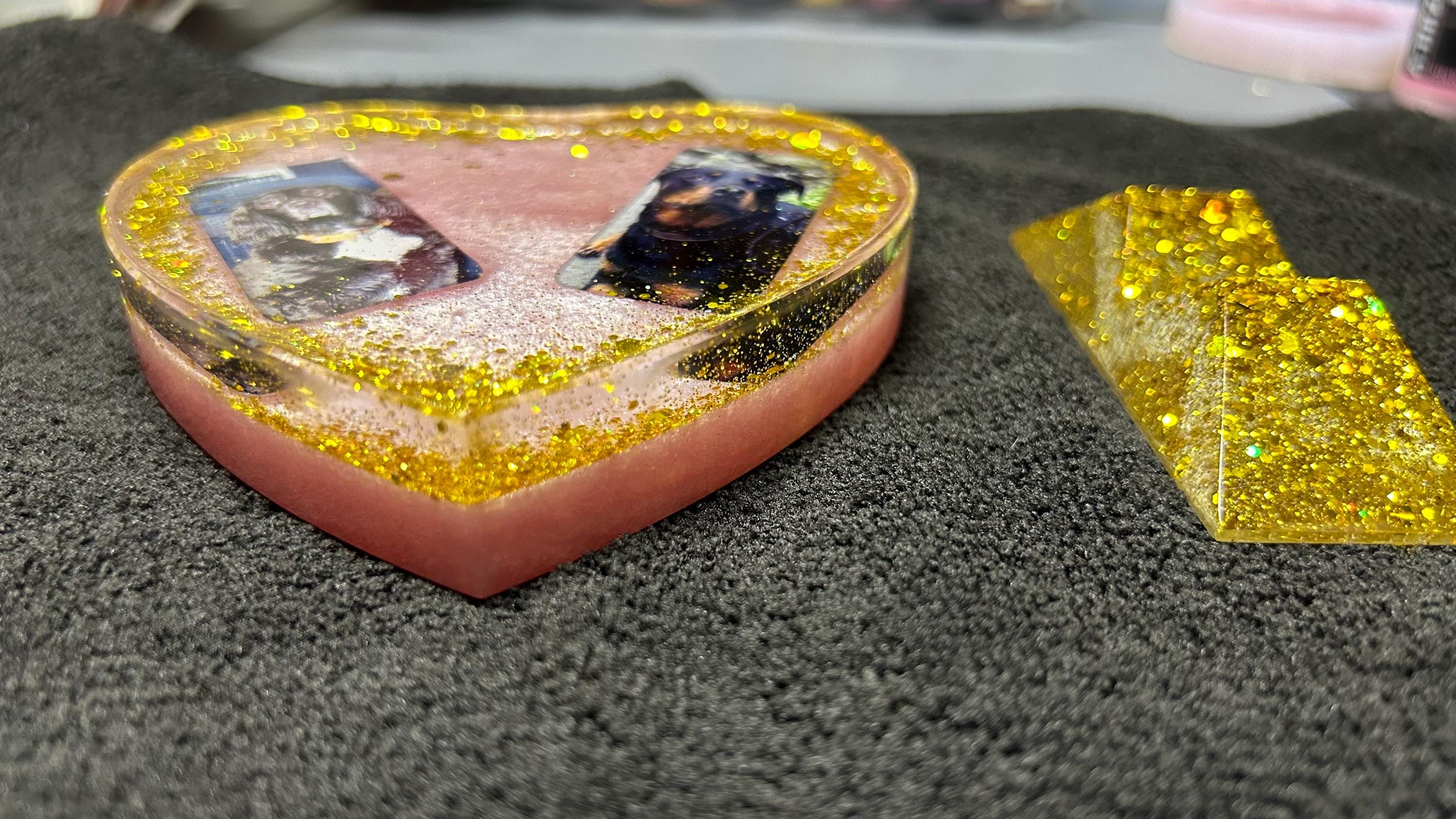 Memorial Resin Heart Memory Resin Heart Epoxy Resin Memorial Heart for ...
