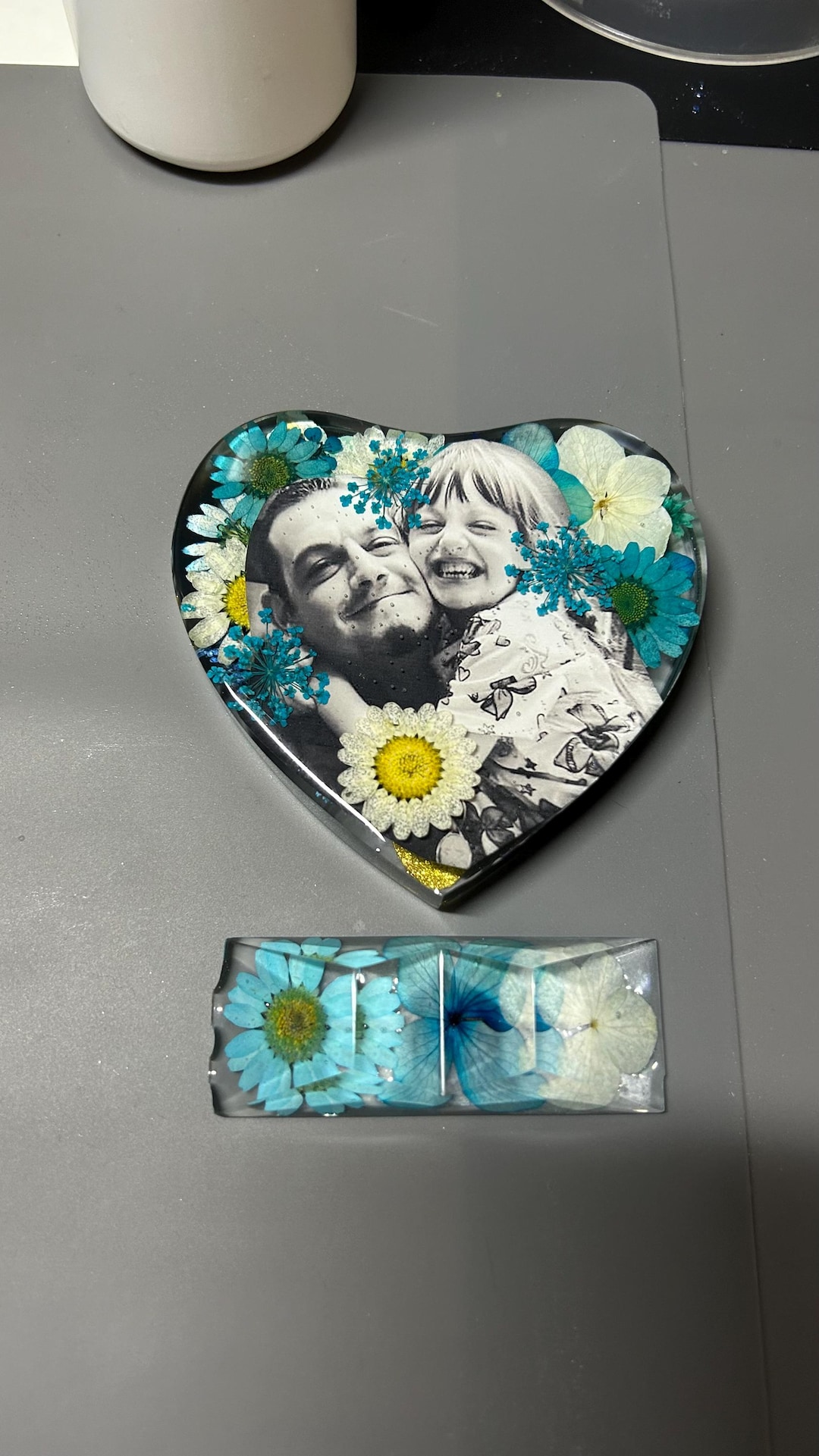 Memorial Resin Heart Memory Resin Heart Epoxy Resin Memorial Heart for ...