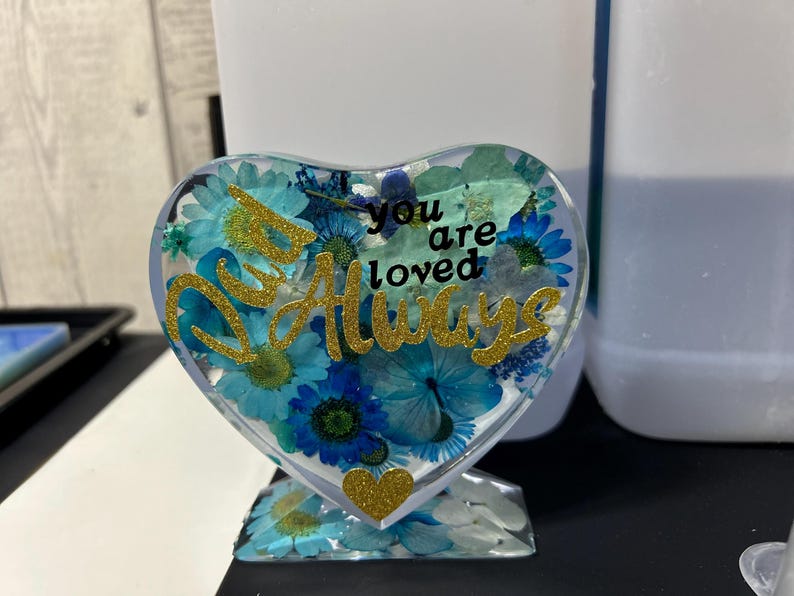 Memorial Resin Heart Memory Resin Heart Epoxy Resin Memorial Heart for ...