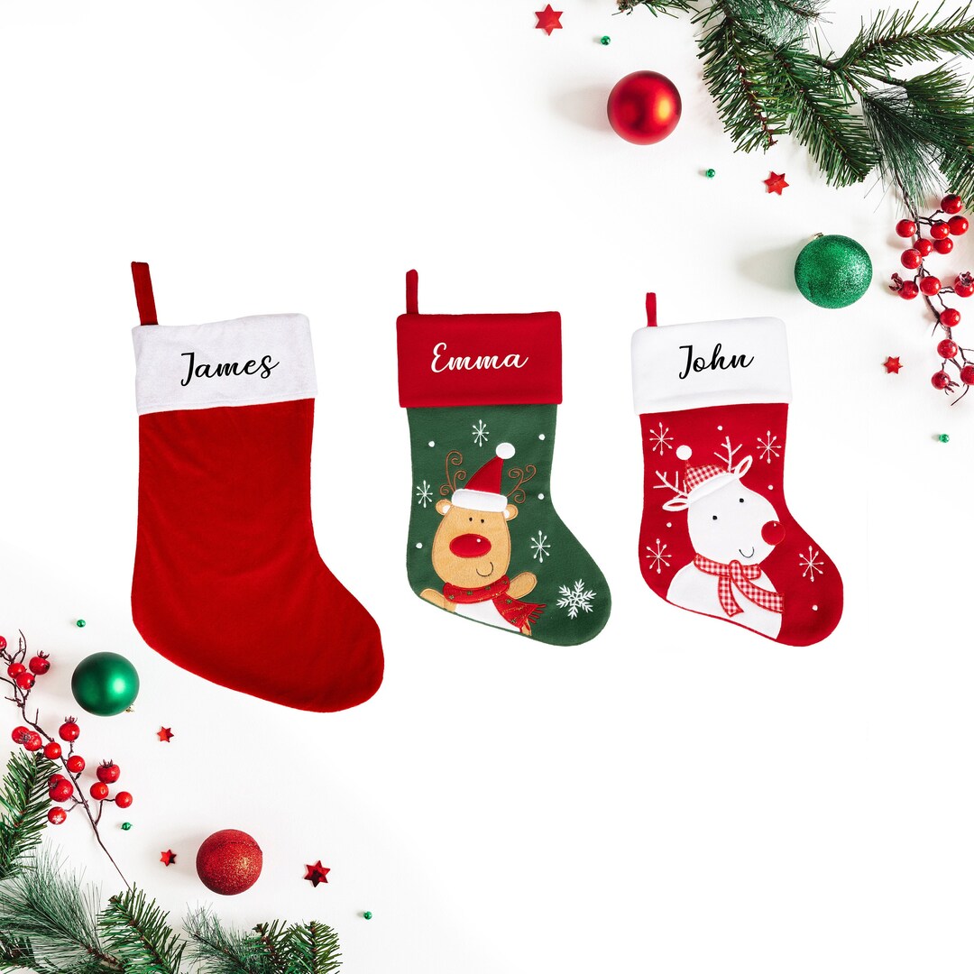 Personalized Christmas Stockings, Custom Name Christmas Stocking ...