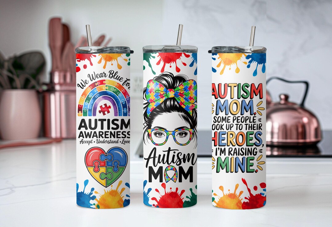 Aesthetic Autism Mom Tumbler, Autism Awareness Tumbler, Gift for Autism ...