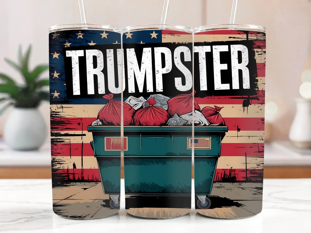 Donald Trump Trumpster Garbage Tumbler, MAGA Christmas Tumbler ...