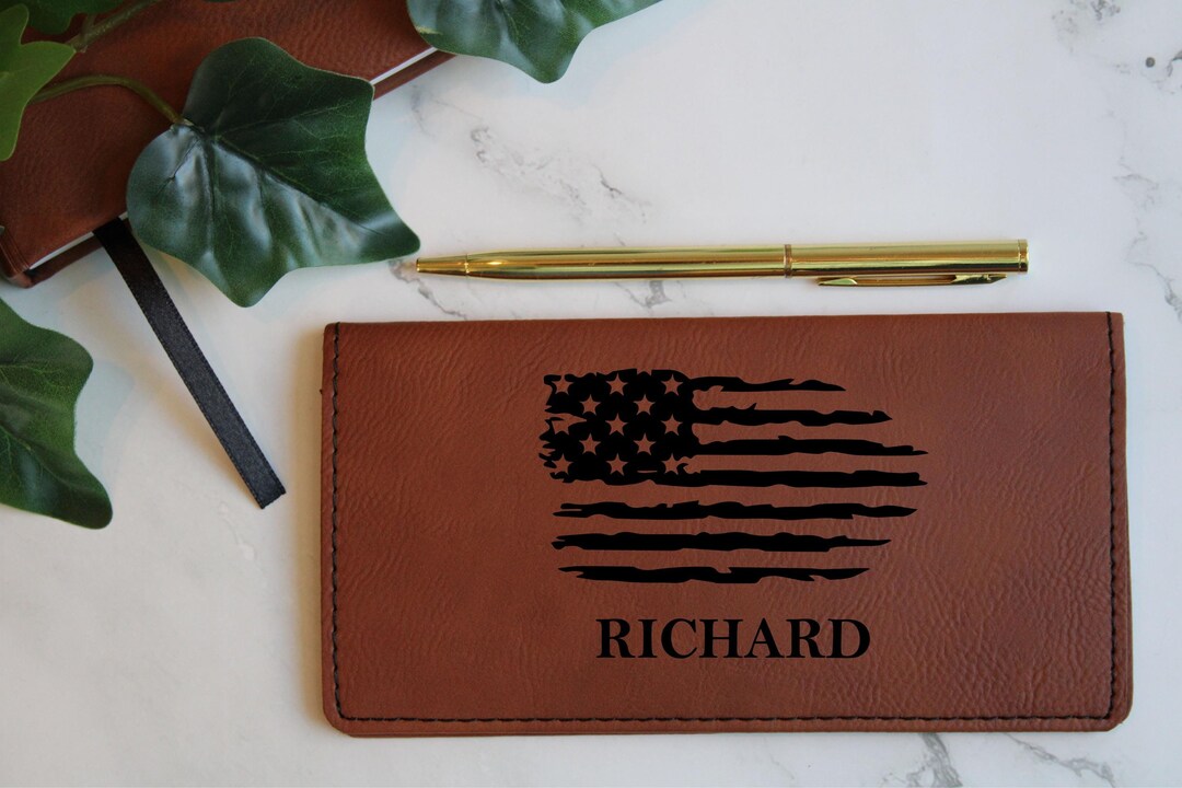Personalized Leatherette Checkbook Cover, Checkbook Wallet, Checkbook ...