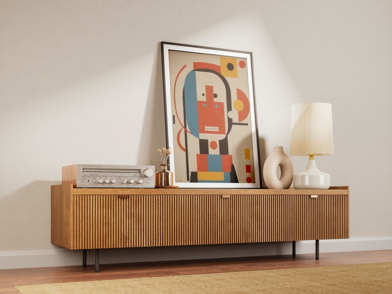 Vibe Bot Poster Retro Robot Art Sci-fi Poster Atomic Age Art Wall Decor ...