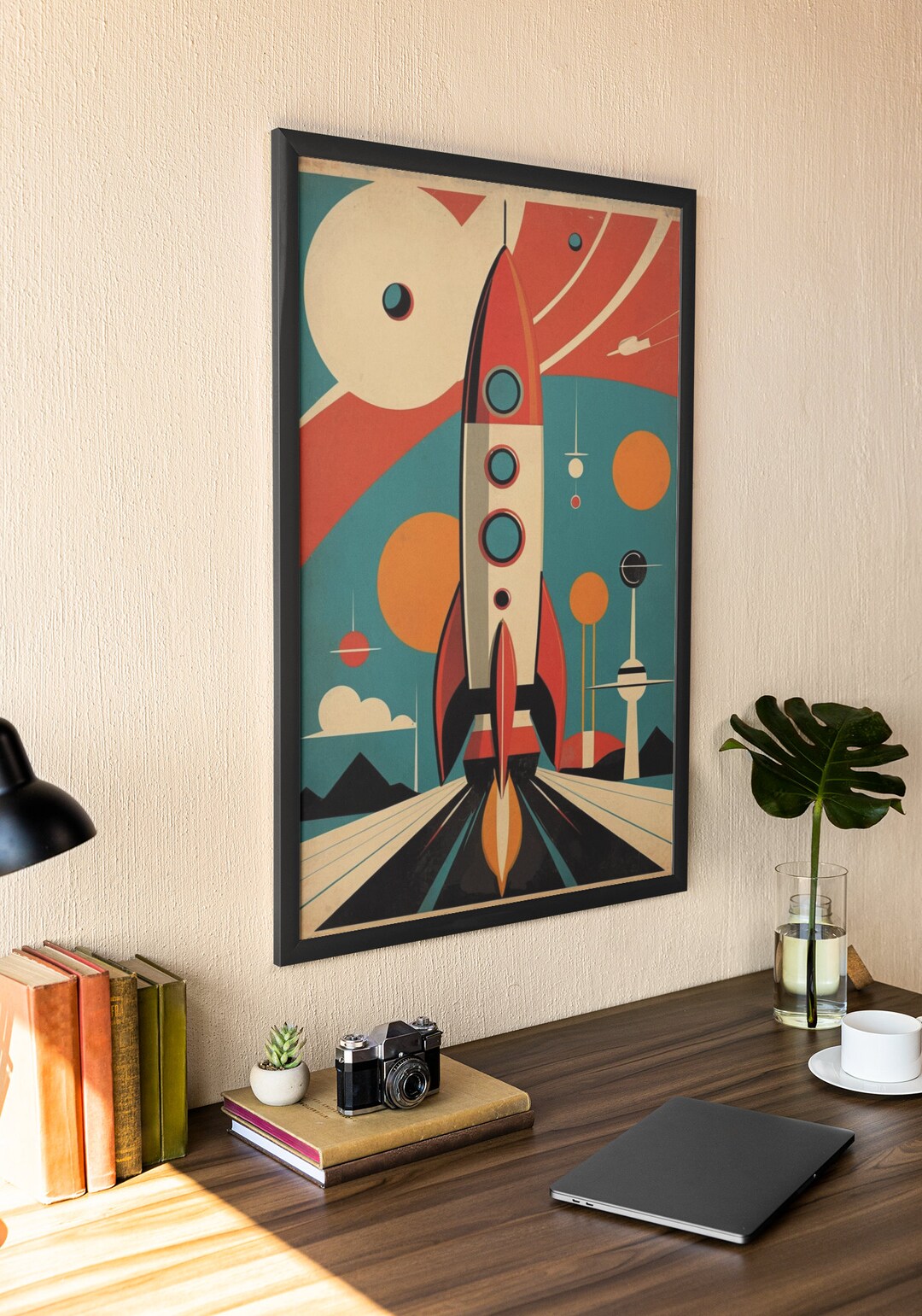Space Age Rocket Poster Mid-century Modern Design - Etsy