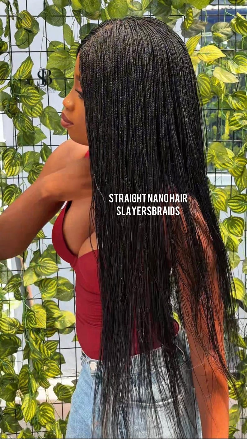Bone Straight Wig |nano Braids Hair | Mini Twist Boxbraids Wig for ...