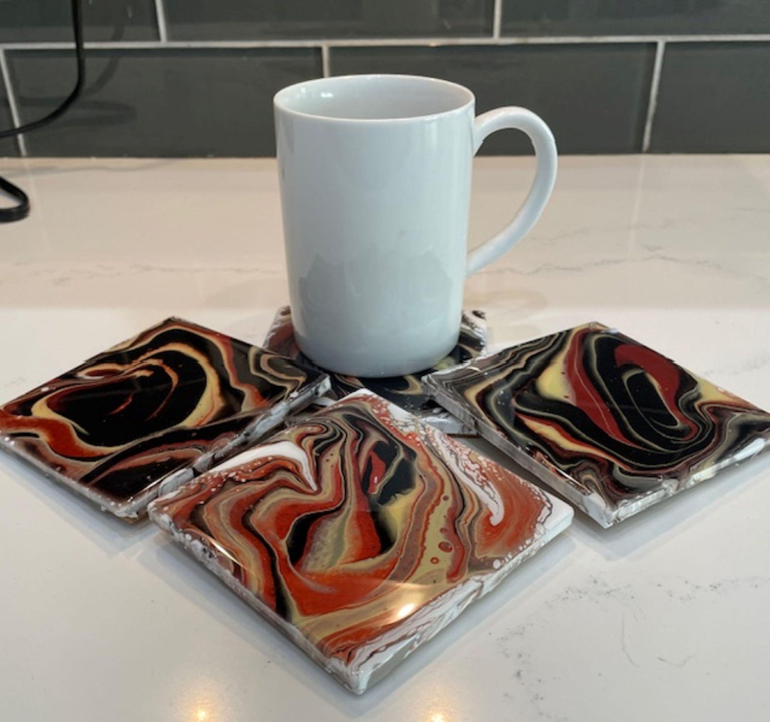 Acrylic Poured Coasters Set of 4 - Etsy