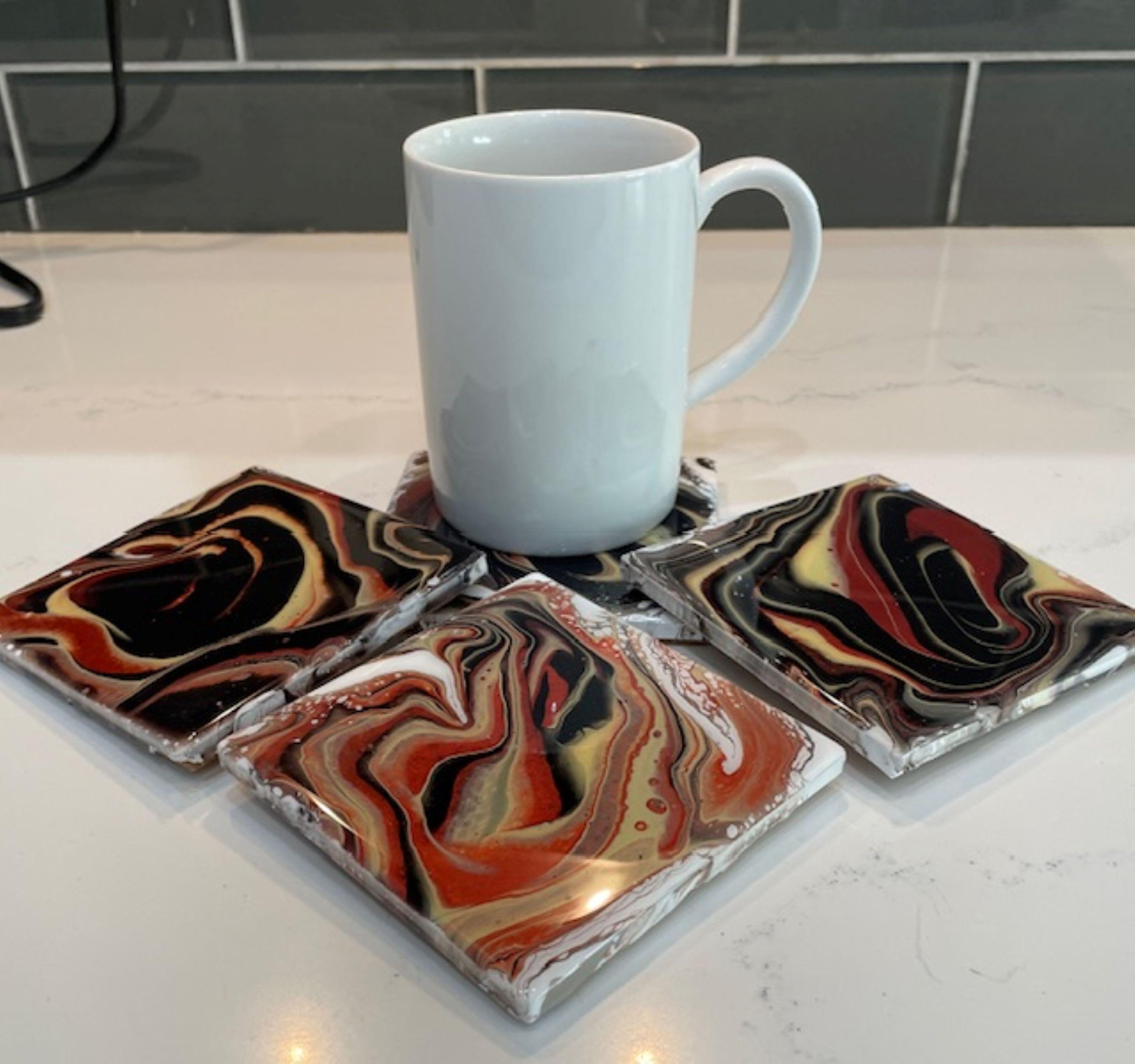 Acrylic Poured Coasters - Set of 4 - Etsy