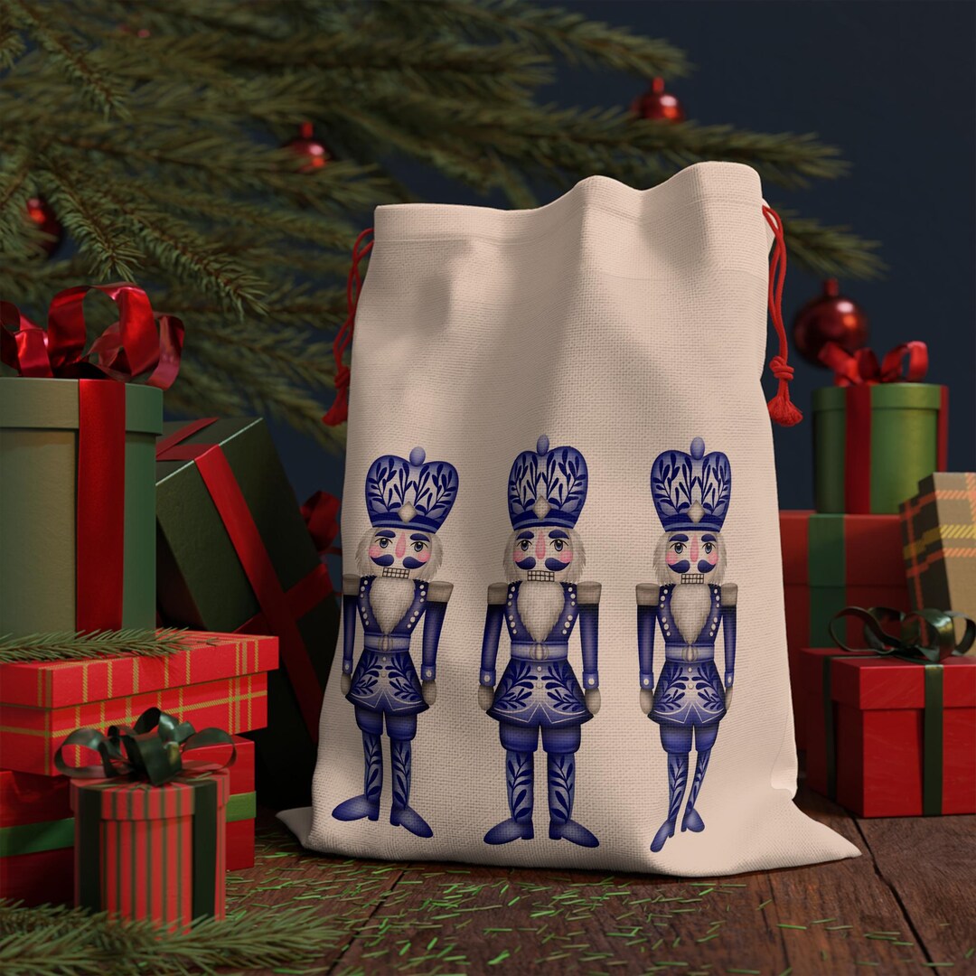Vintage Nutcracker Christmas Gift Bag | Holiday Santa Sack - Etsy