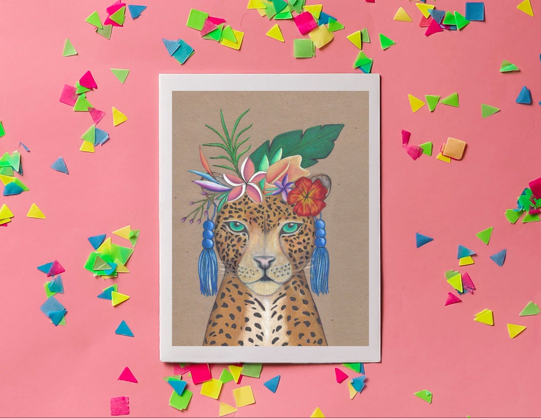Tropical Leopard Stationery Set of 10 With Envelopes – Blank Notecards ...