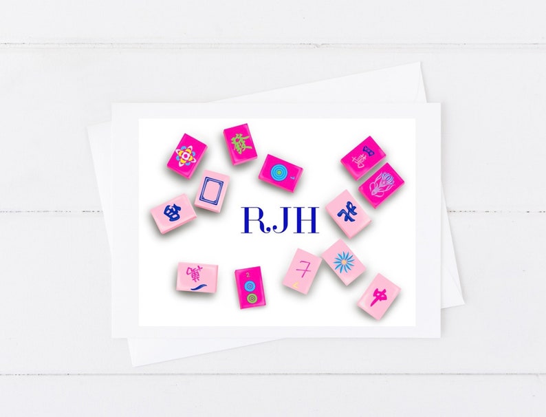 Mahjong Note Card Set of 10 | Folded Blank Cards With Envelopes ...