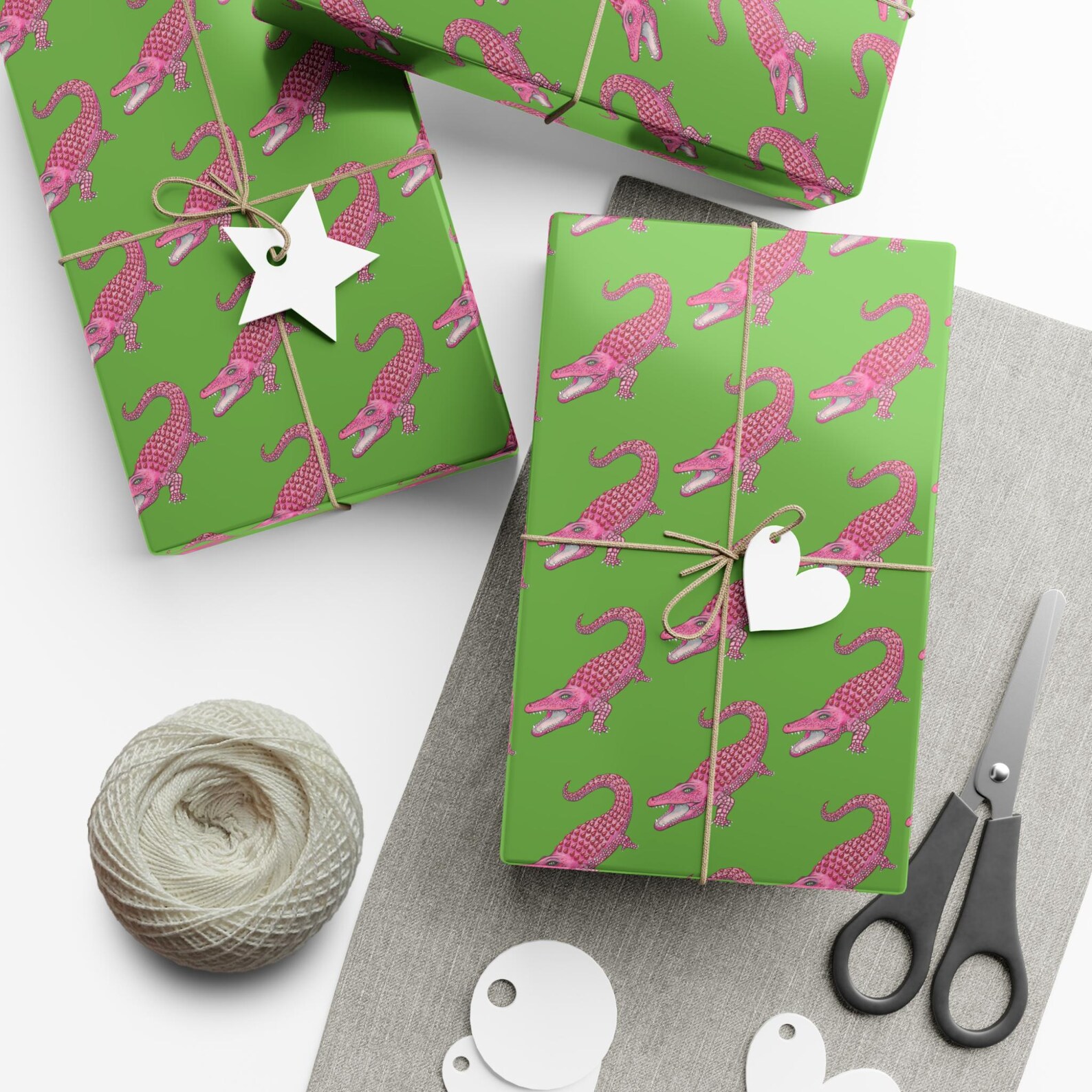 Colorful Alligator Gift Wrap Paper | Pink Alligator | Party Supplies ...