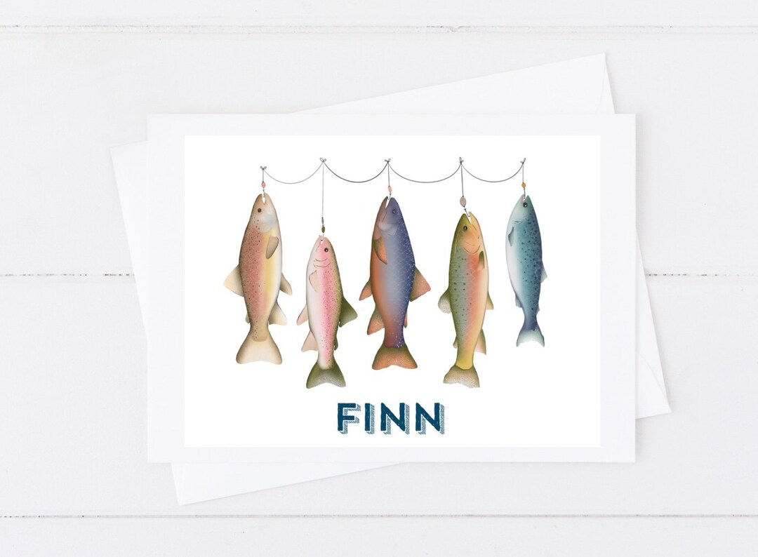 Fishing Note Cards Set of 10 – Blank Stationery With Envelopes – Trout ...