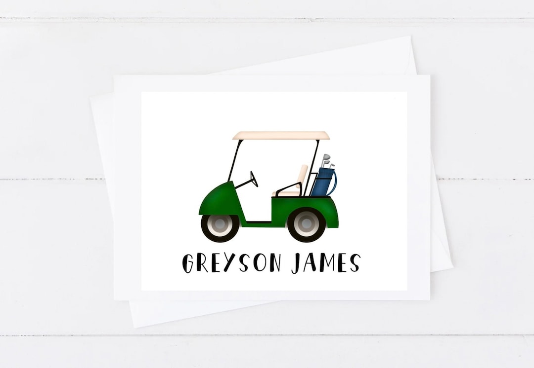 Golf Card Set of 10 | Folded Blank Cards With Envelopes | Personalized ...
