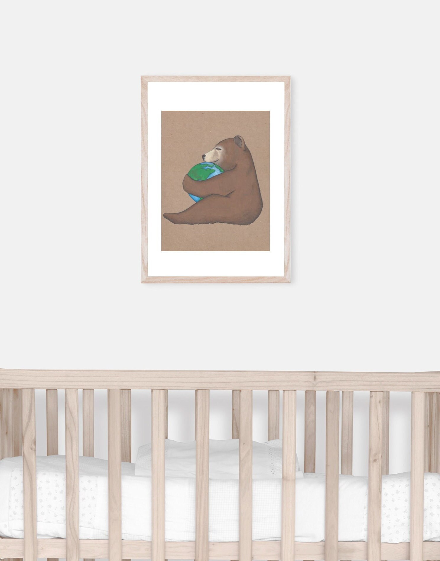 PRINTABLE Bear Hug Earth Day Art Digital Download Kids Room Instant ...