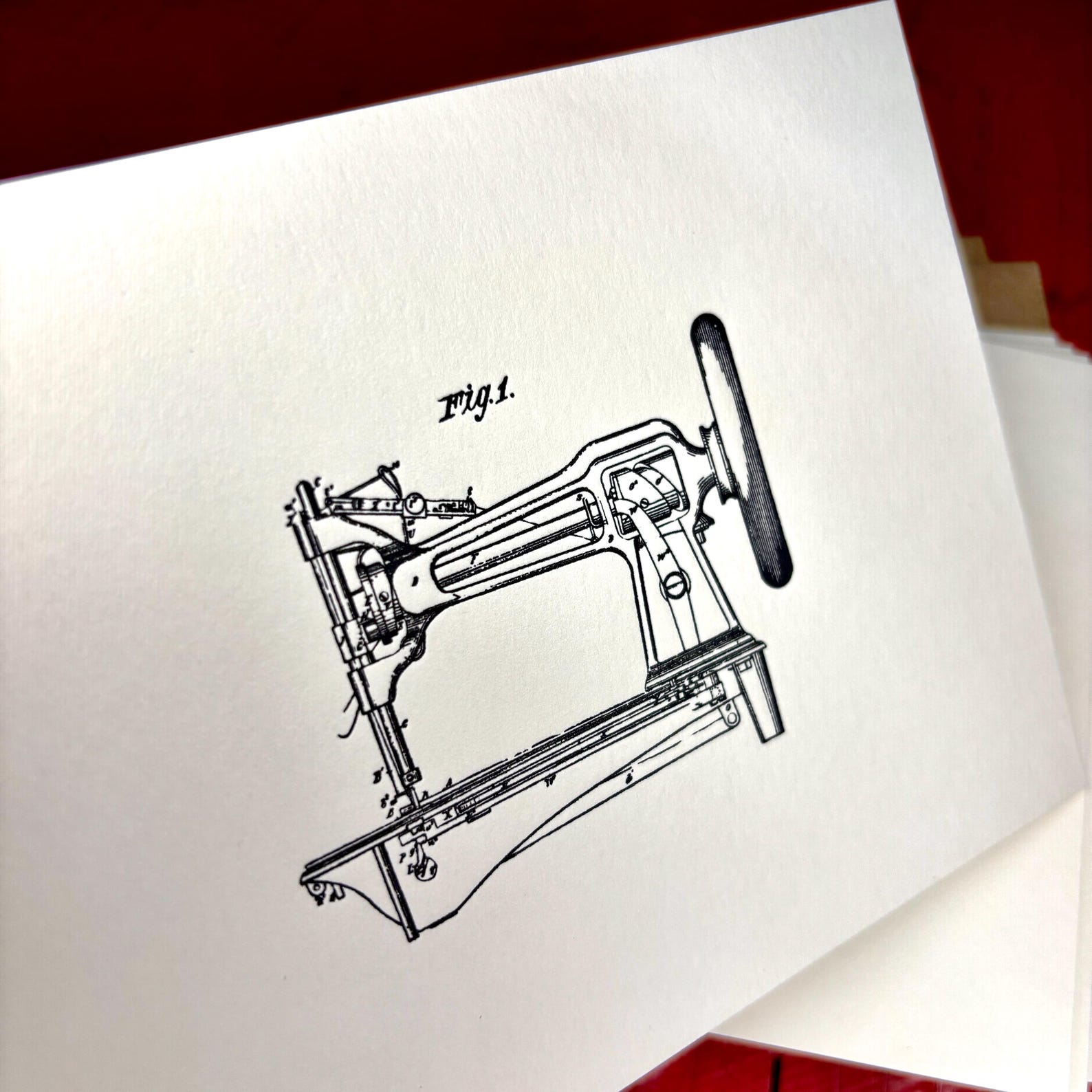 The Patent Collection - "sewing Machine" - Set of 6 Letterpress Folded ...