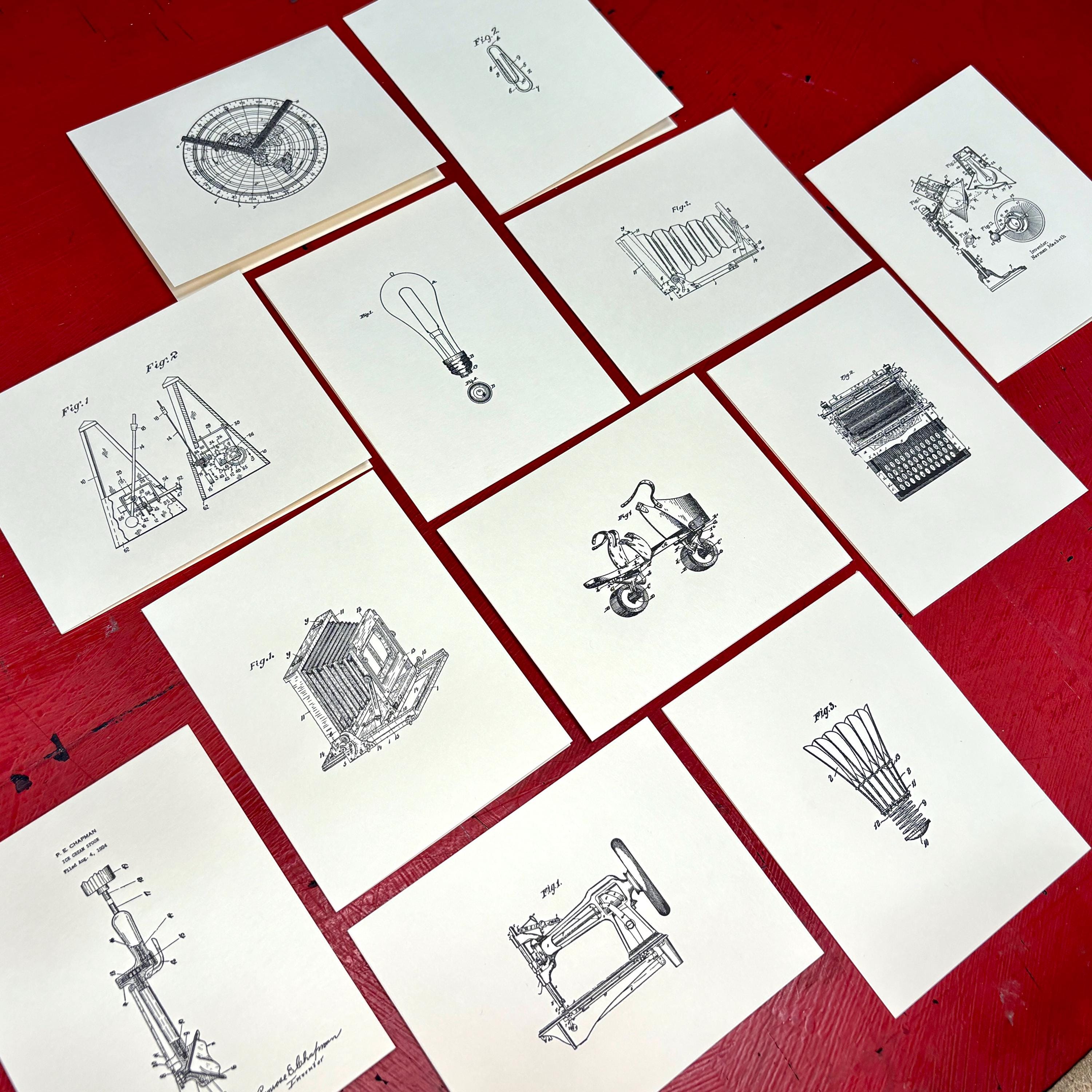 The Patent Collection - "sewing Machine" - Set of 6 Letterpress Folded ...