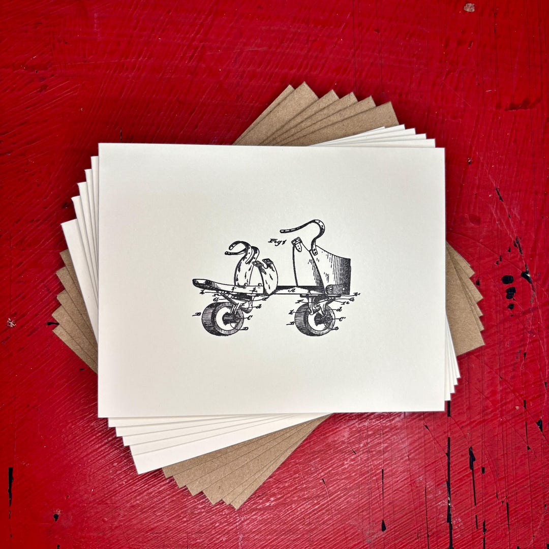 The Patent Collection - "roller Skate" - Set of 6 Letterpress Folded ...