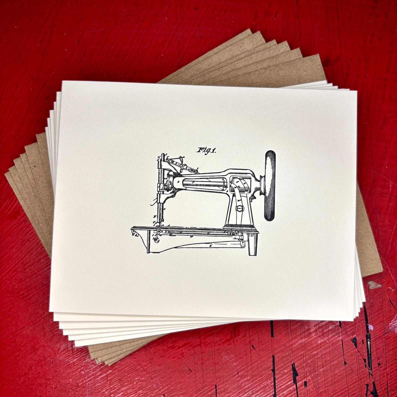 The Patent Collection - "sewing Machine" - Set of 6 Letterpress Folded ...