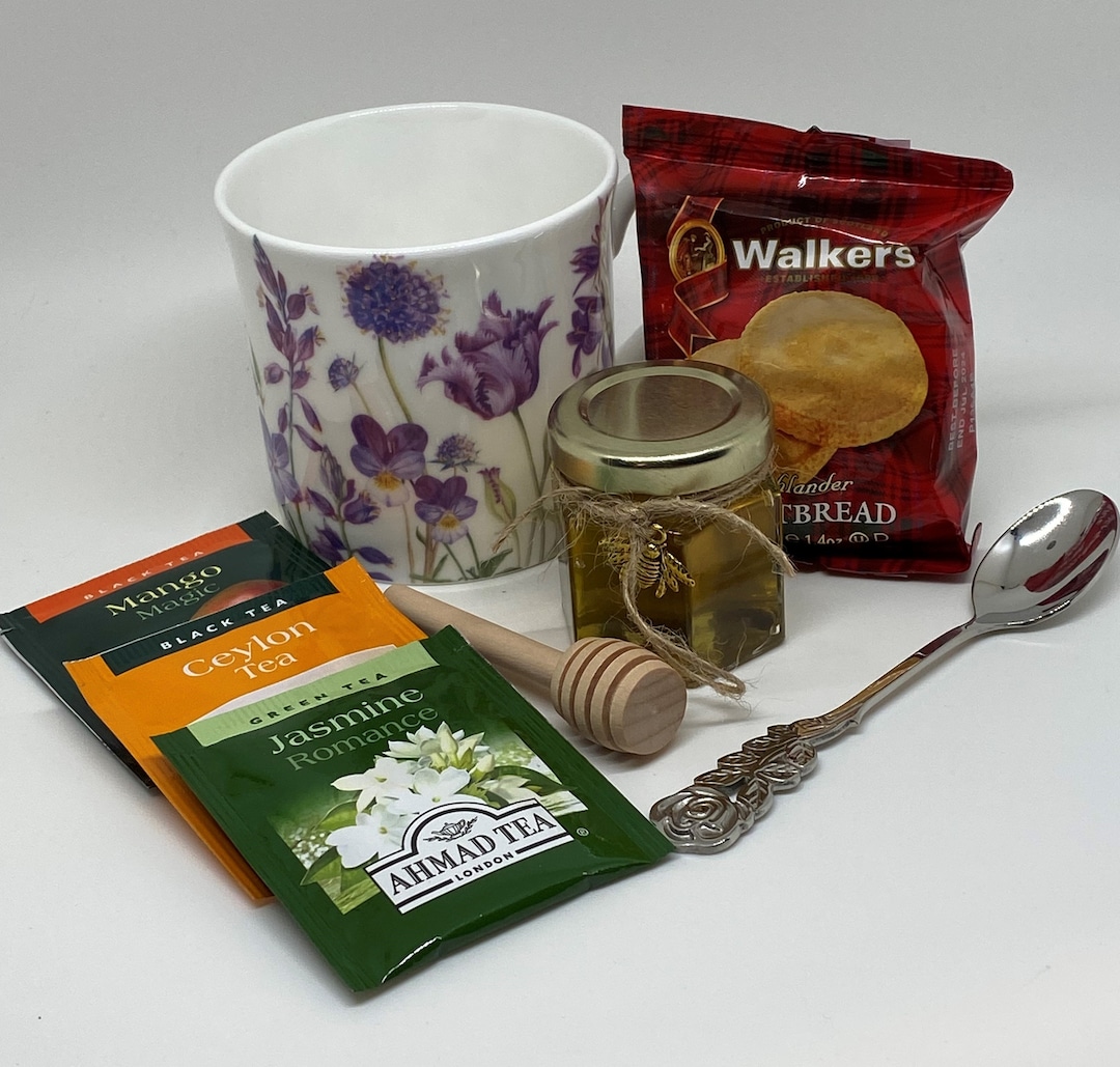 Purple Flowers Tea Cup Gift Box - Etsy