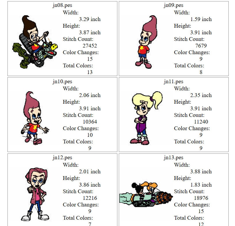 Jimmy Neutron Embroidery Collection - 12 Files - Etsy