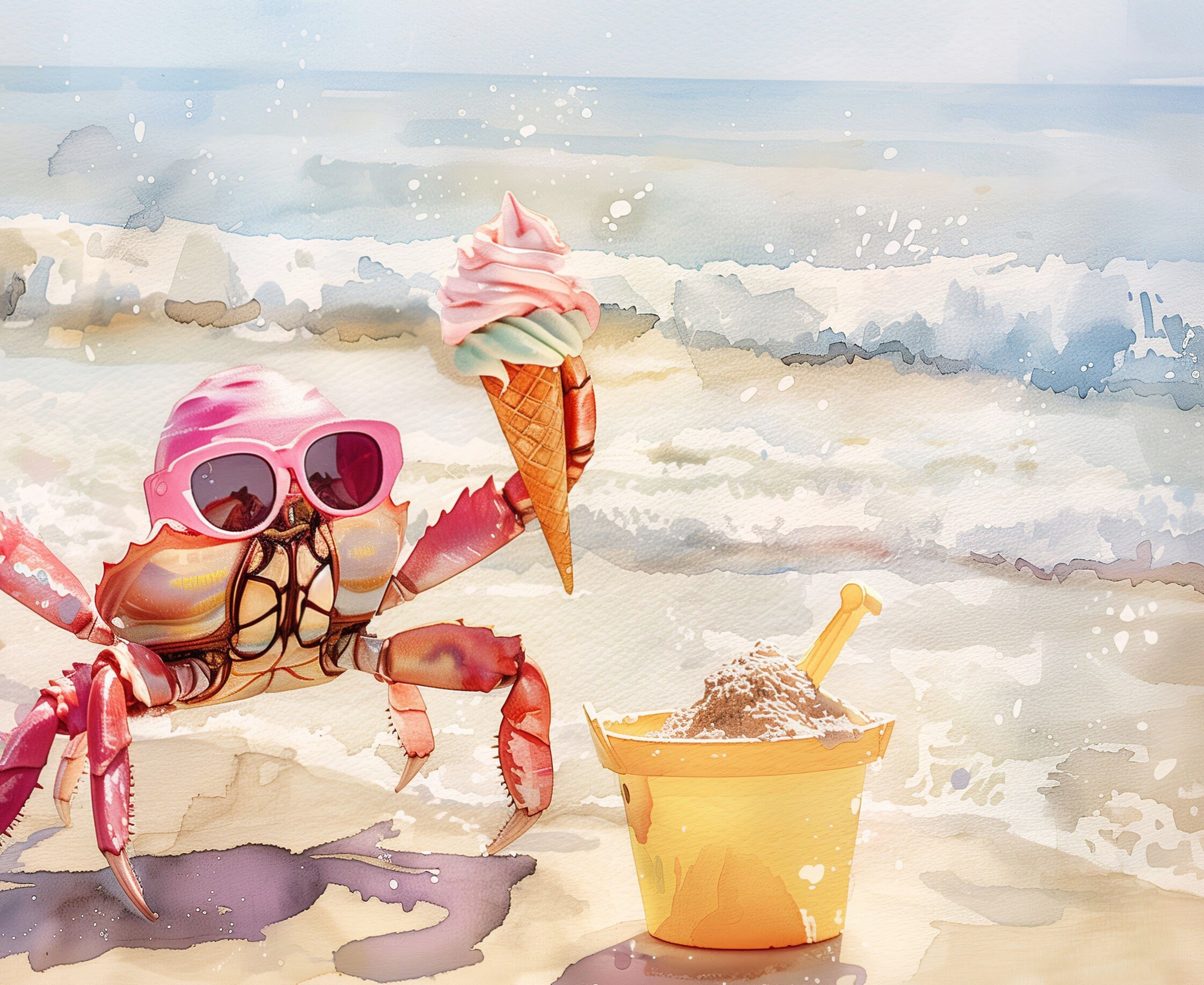 Funny Crab Frame TV Art, Coastal Décor, Digital Download Art for TV ...