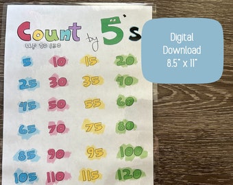 Printable Hundreds Chart 1-100 Skip Counting by 2 Hand Drawn Homeschool ...