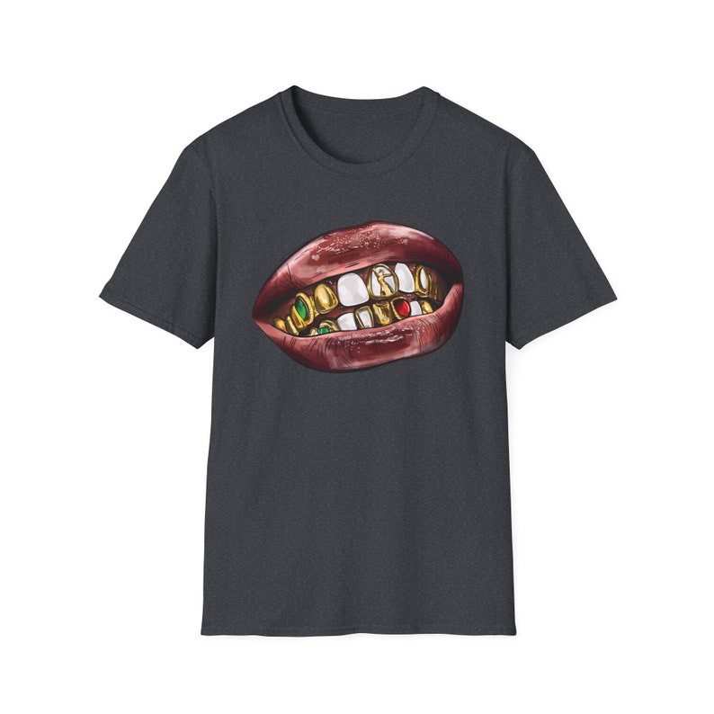 Lips Custom Grillz Women/mens Festival Top Grillz White T-shirtunisex ...