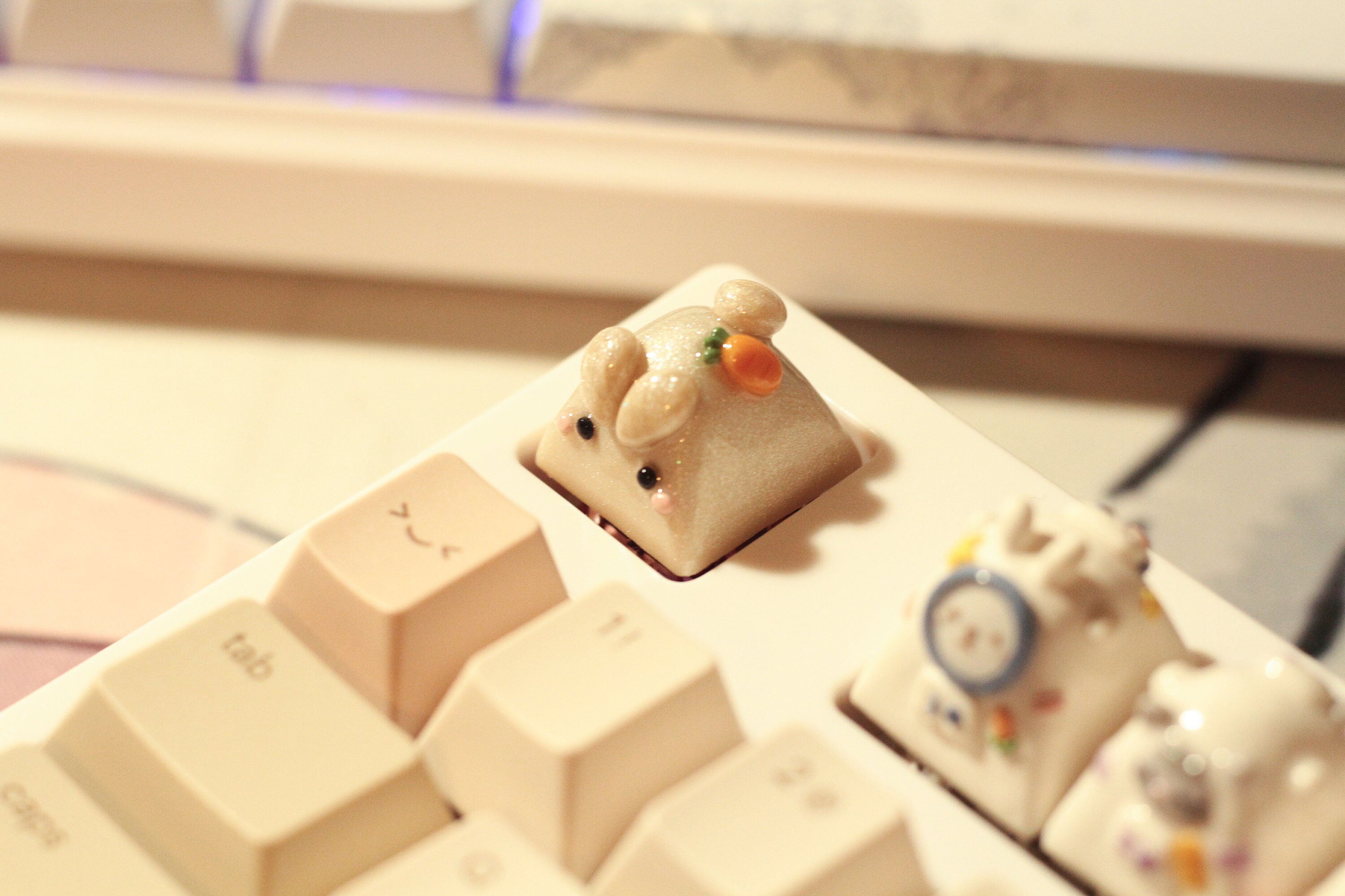 Pearl Bunny Keycap - Etsy