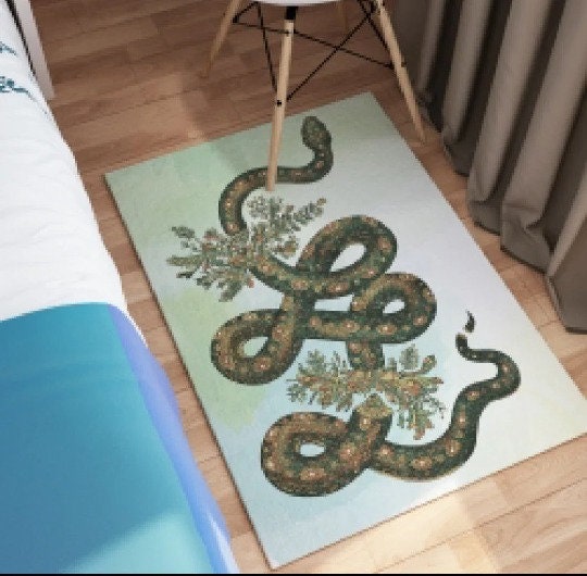 Floral Snake Rugs, Snake Rug, Abstract Snake Rugs, Animal Rugs, Wall ...