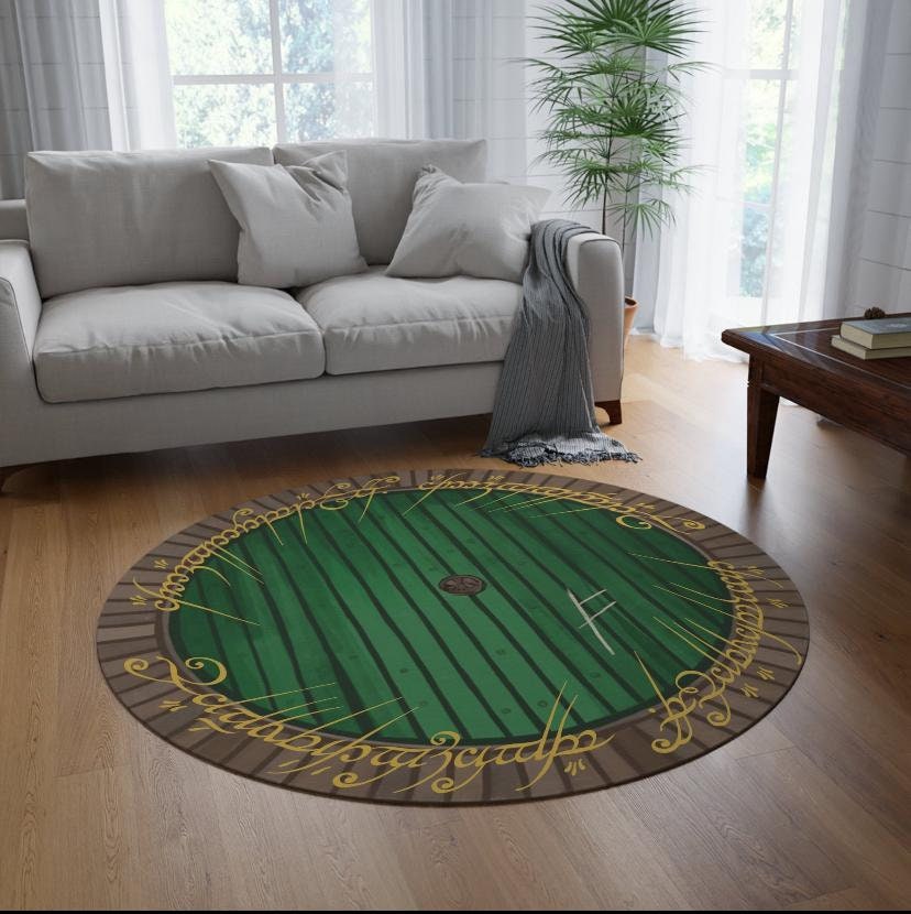 The Hobbit Round Rug, Lord of the Rings Round Rug, LOTR Floor Rug ...