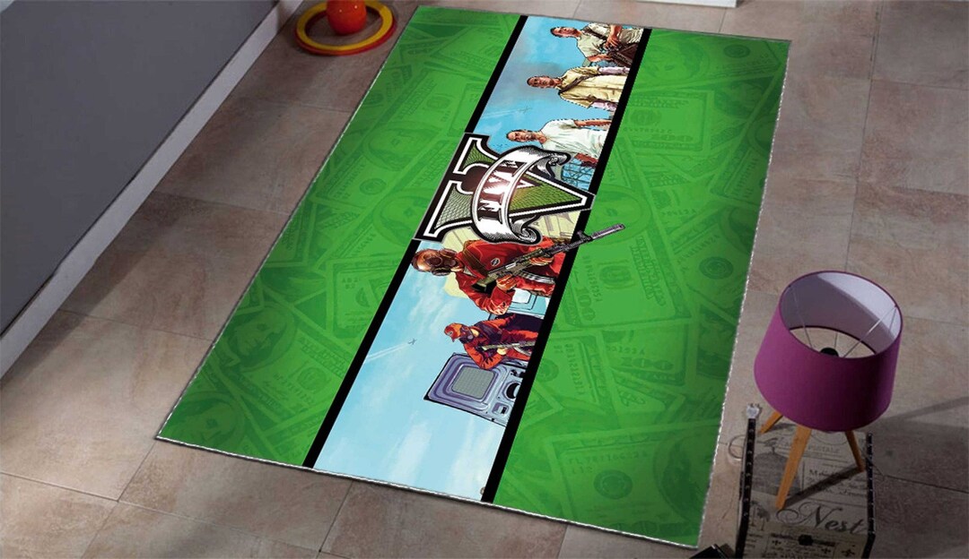 GTA 5 Rug, Grand Theft Auto Rug, Gaming Room Rug, Home Decor Rug ...