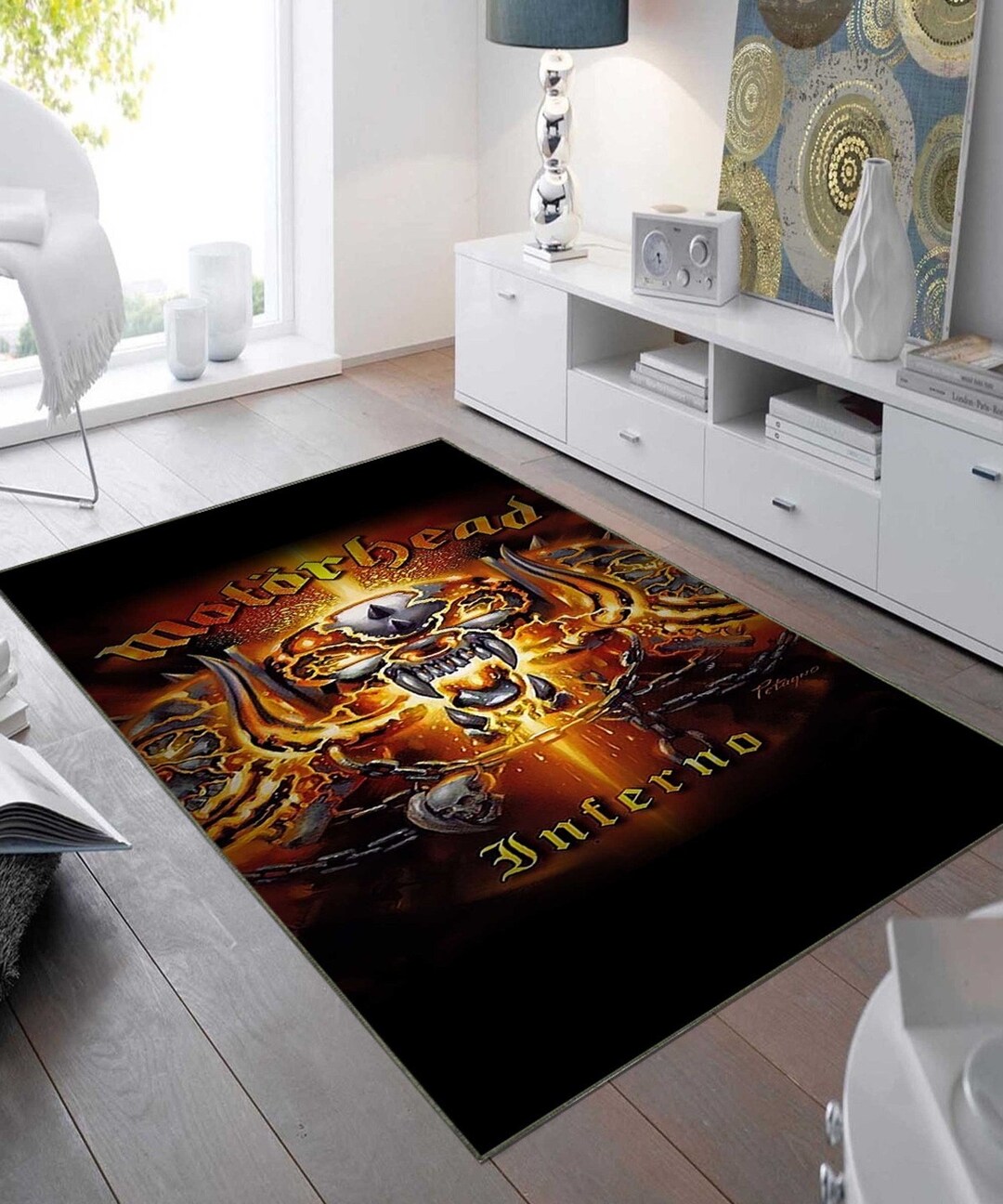 Artıstıc Rug, Motorhead Rug, Heavy Metal Decor, Living Room, Motorhead ...