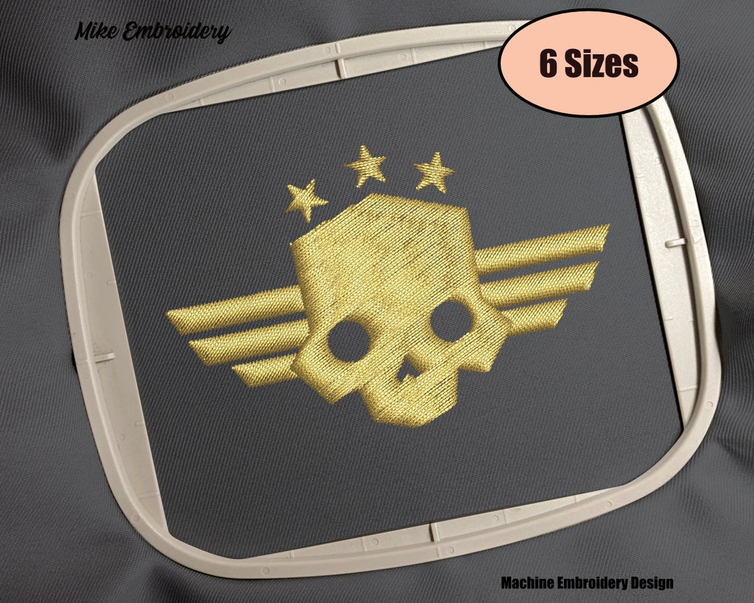 Video Game Inspired Skull Embroidery Design for 4x4 and 5x7 Hoops, 6 ...