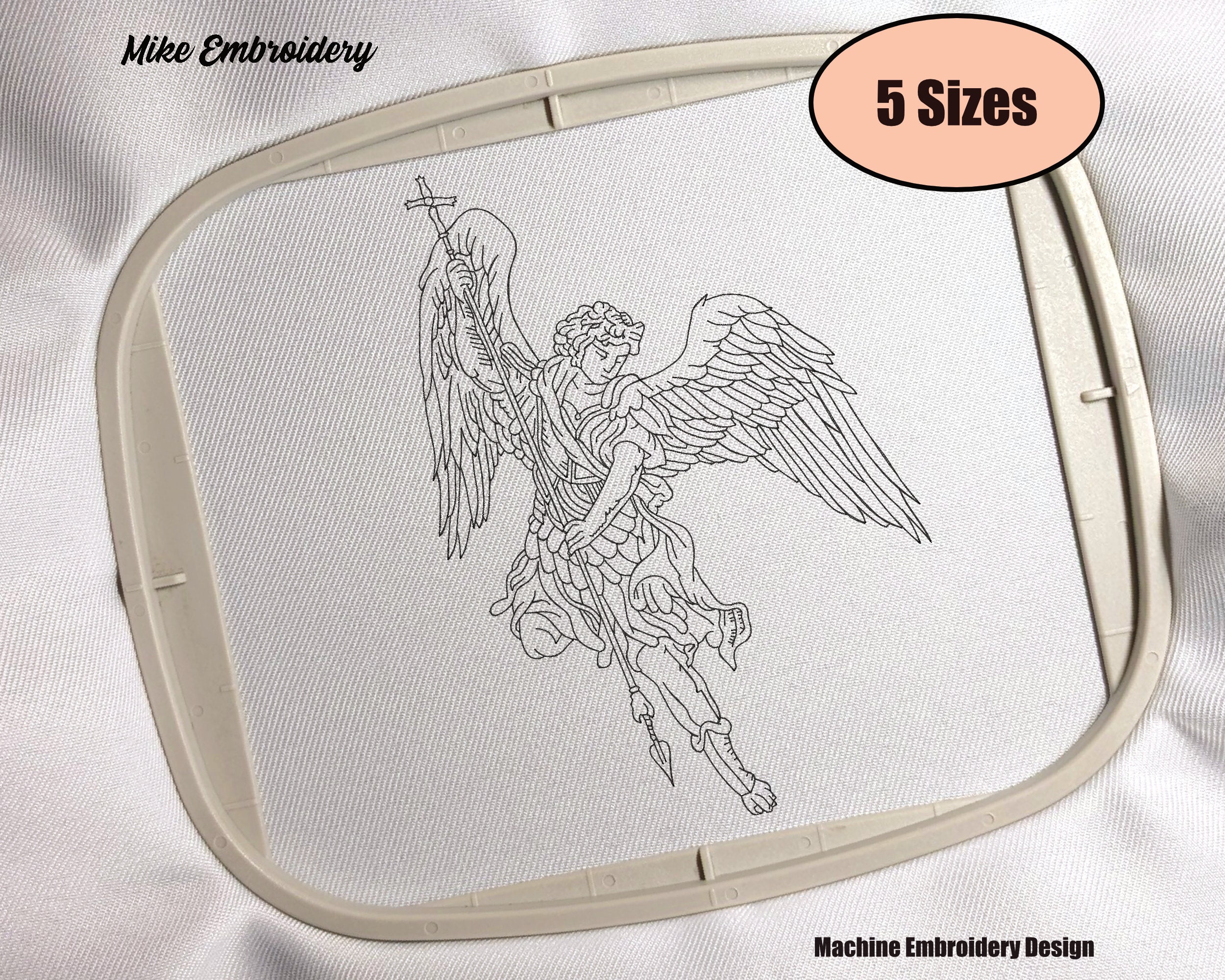 Angel Embroidery Design for 5x7 Hoops and Bigger, Archangel Michael, 5 ...