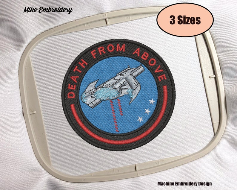 Death From Above Embroidery Design for 4x4 and 5x7 Hoops, 3 Sizes ...