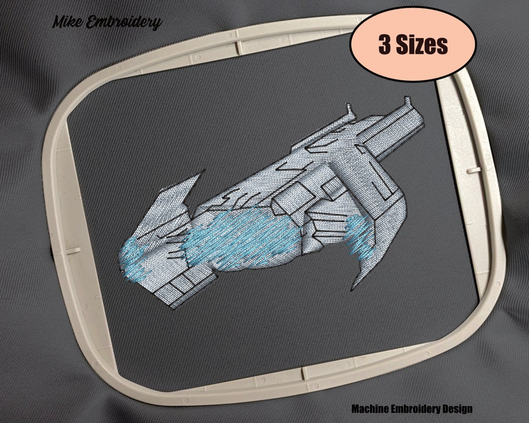 Video Game Inspired Spaceship Embroidery Design File for 4x4 Hoops ...