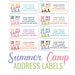 Camp Address Labels, in My Camp Era, 30 Personalized Summer Camp ...