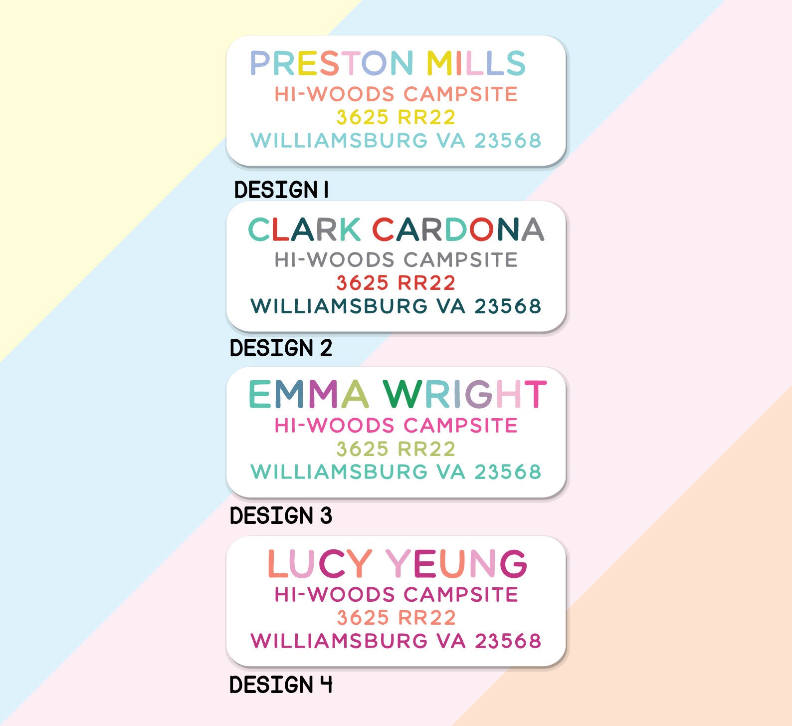 Personalized Camp Address Labels for Kids, Summer Camp Return Mailing ...