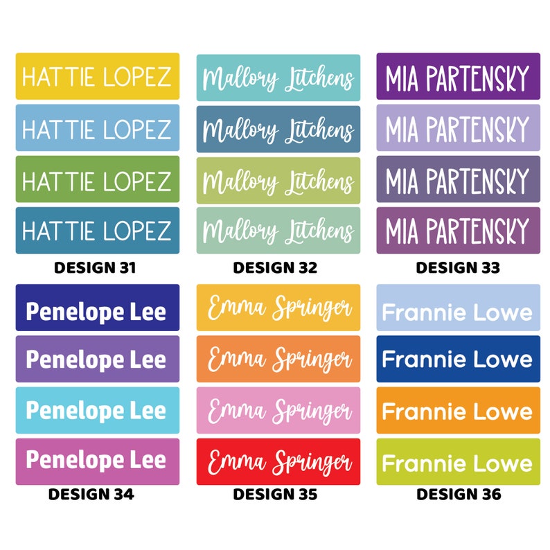 Name Labels for School, Waterproof Dishwasher Safe ID Labels, Daycare ...