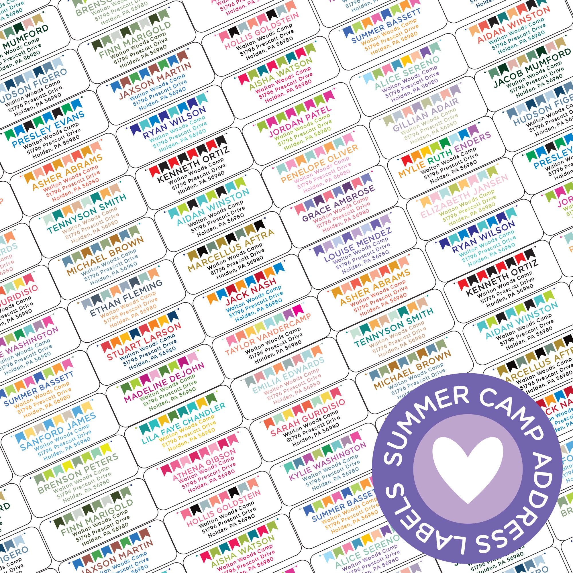 Camp Labels, Personalized Summer Camp Return Mailing Address Stickers ...