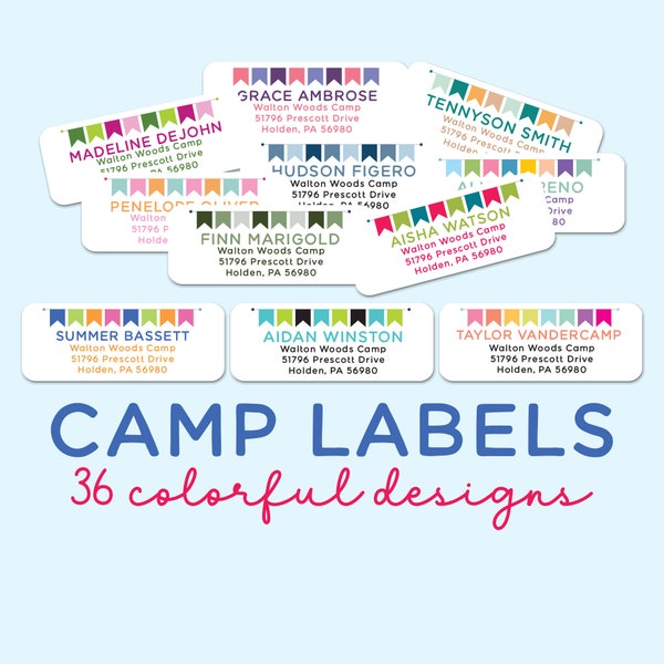 Camp Address Labels, in My Camp Era, 30 Personalized Summer Camp ...