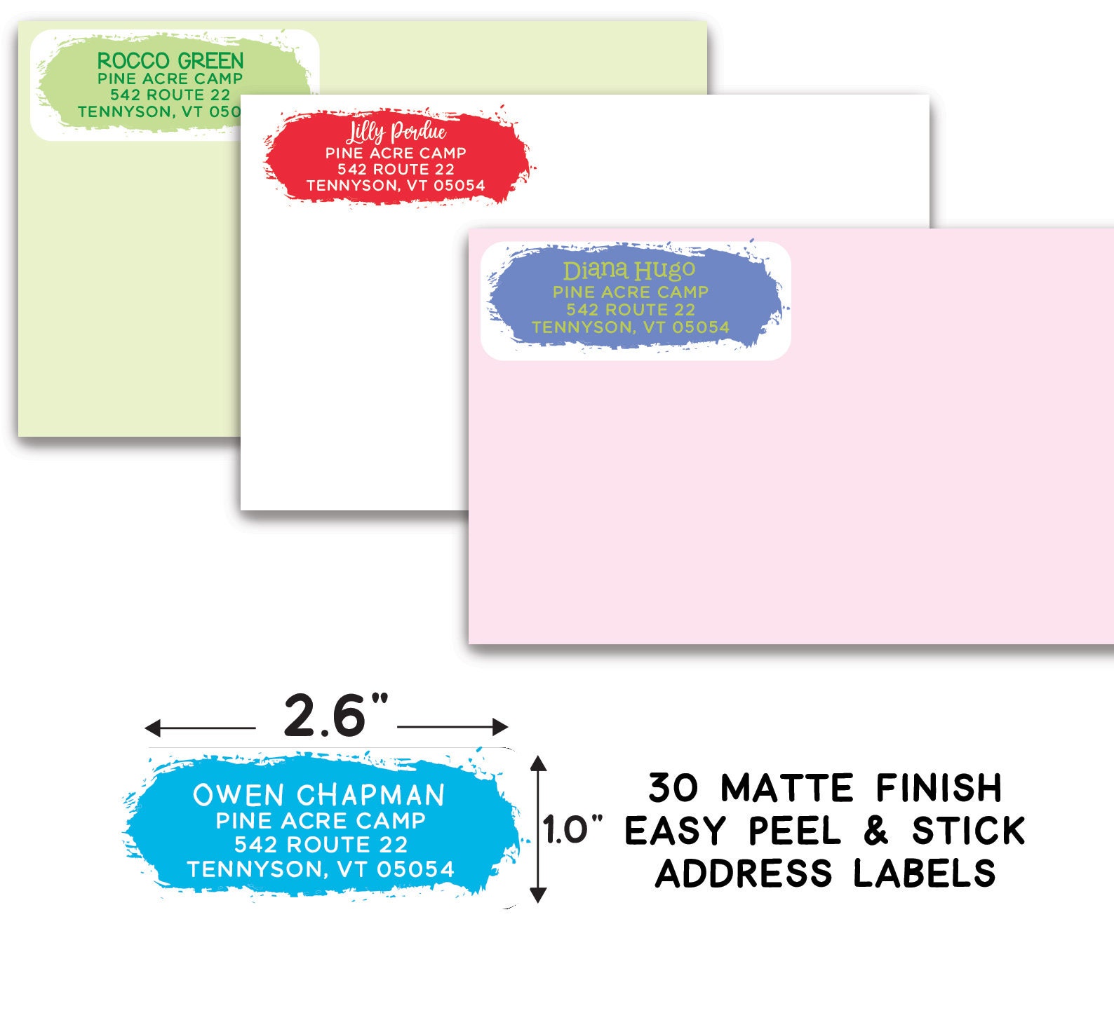 Camp Labels, Personalized Return Mailing Address Stickers for Summer ...