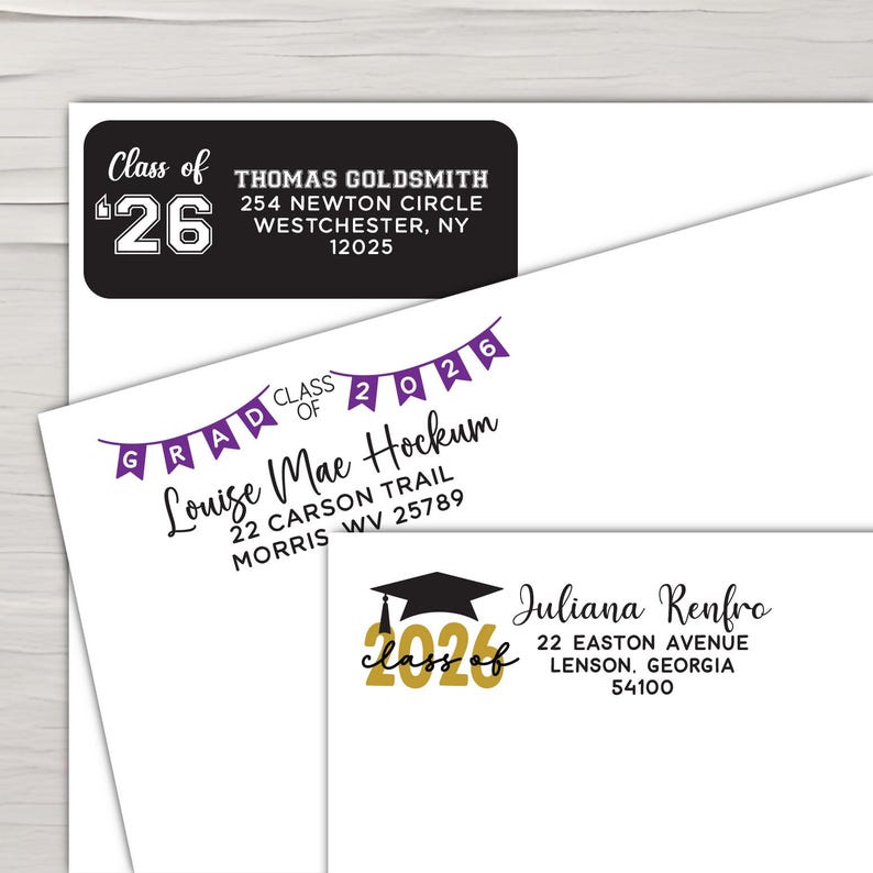 Custom Graduation Stickers / Class of 2026 Address Labels / Custom Grad ...