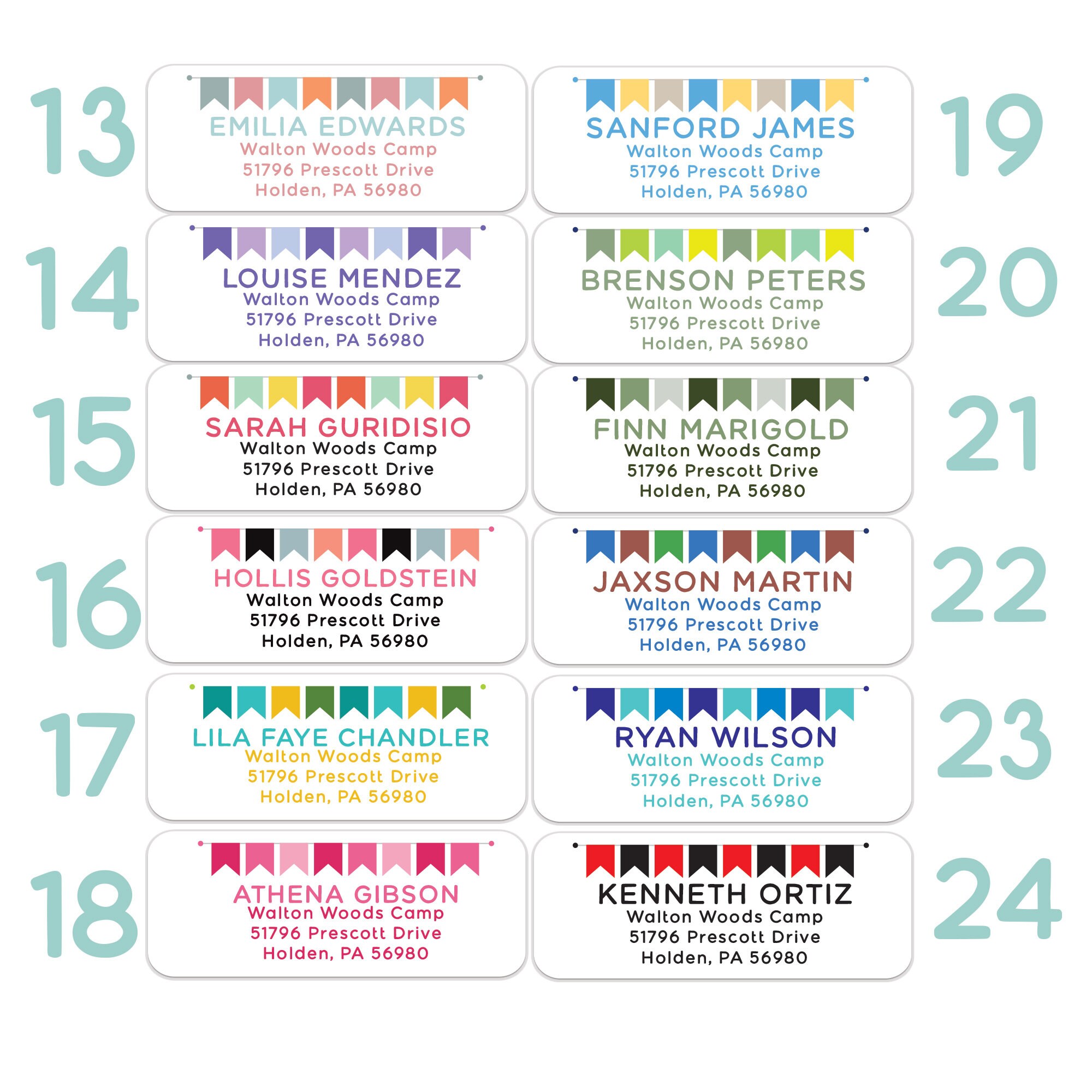 Camp Labels, Personalized Summer Camp Return Mailing Address Stickers ...