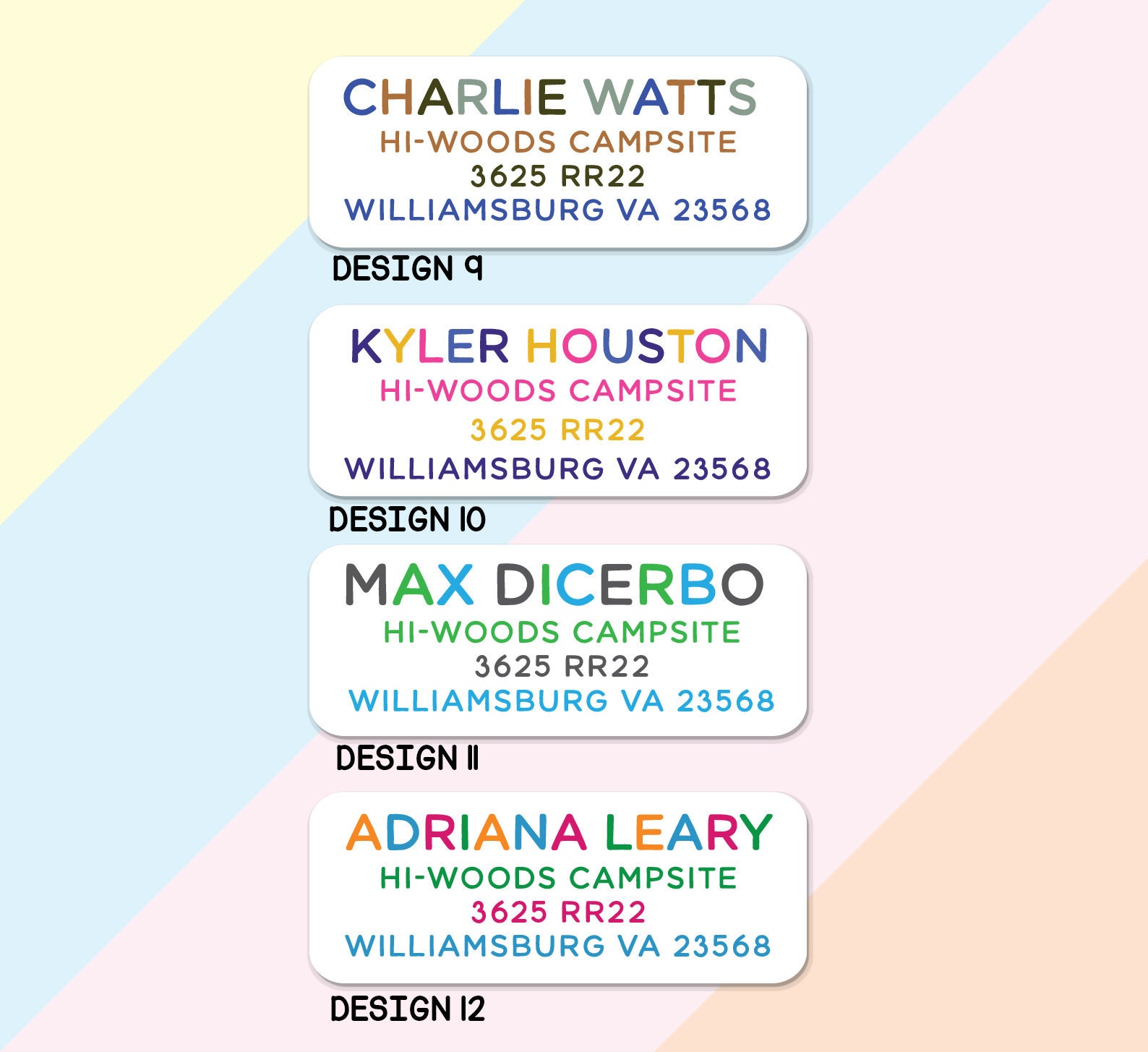 Personalized Camp Address Labels for Kids, Summer Camp Return Mailing ...