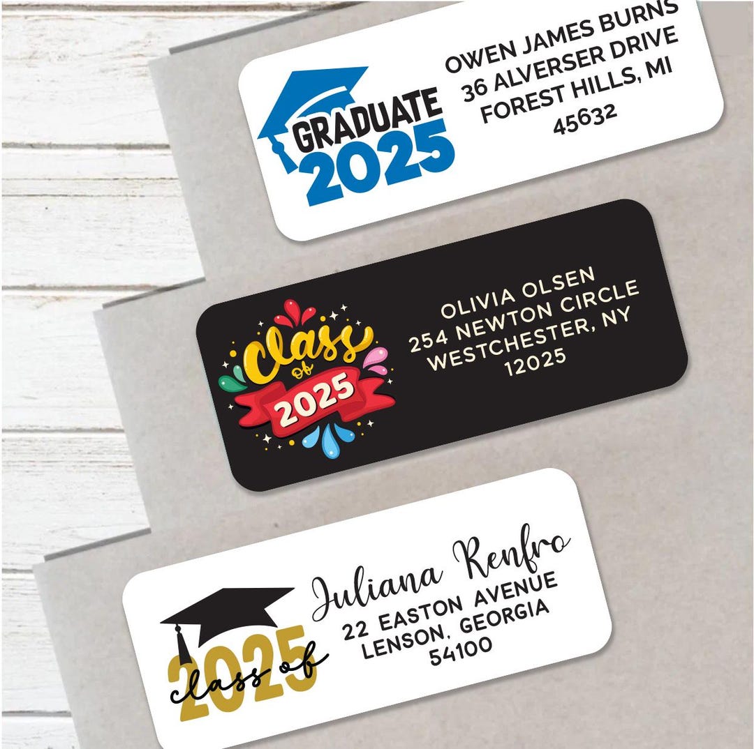 Graduation Address Labels | Personalized Class of 2024 Grad Mailing ...