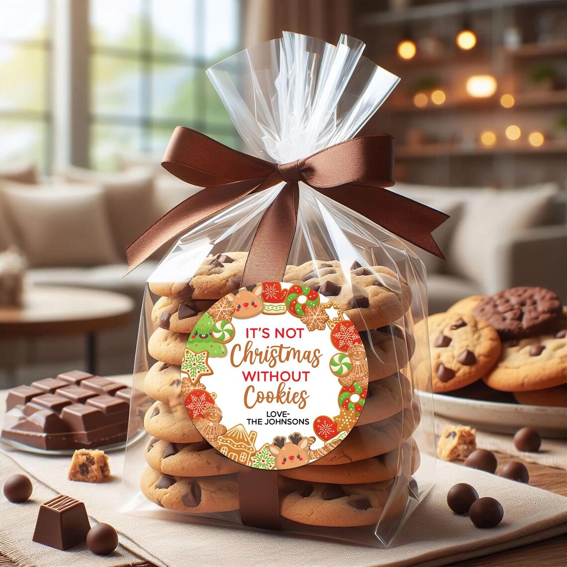 Baking Spirits Bright Tags, Personalized Christmas Baked Good Stickers ...