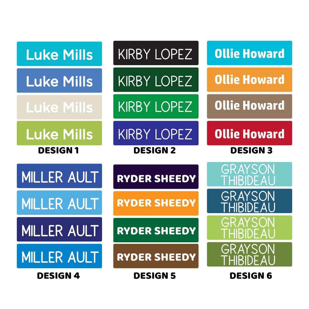 Name Labels for School, Waterproof Dishwasher Safe ID Labels, Daycare ...